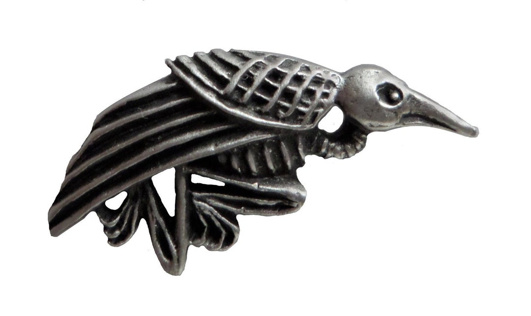 Roadkill Bird Steampunk Style Pewter Pin Badge - Hand Made in the ...