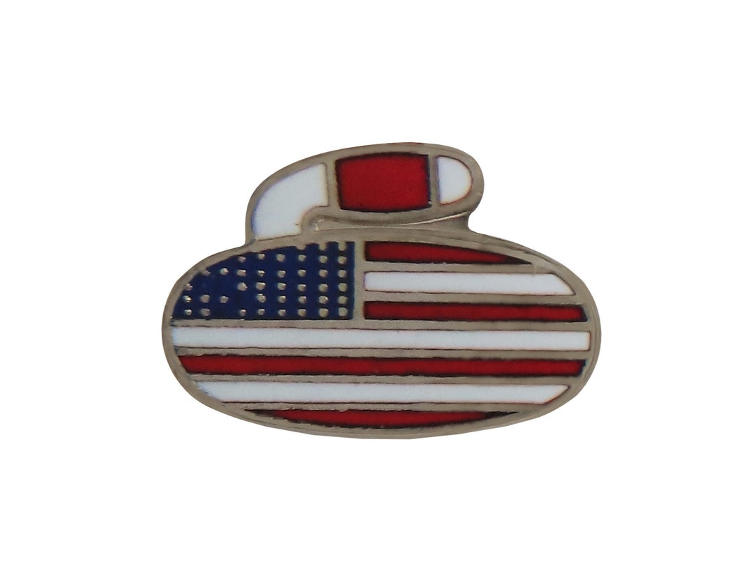 USA Curling Stone Pin Badge - Etsy