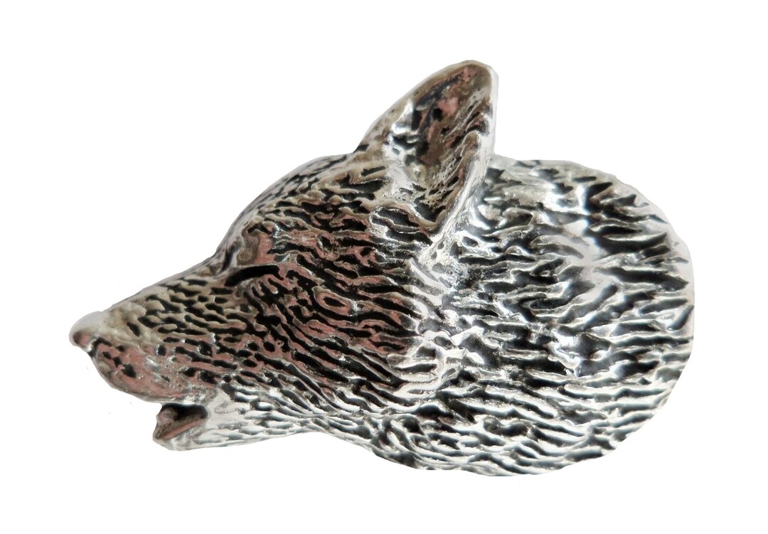 Wolf Head Pewter Pewter Pin Badge - Hand Made in Cornwall - Etsy