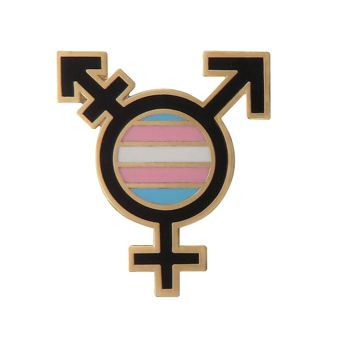 Transgender Symbol LGBTQ+ Gold Plated Pin Badge - Etsy