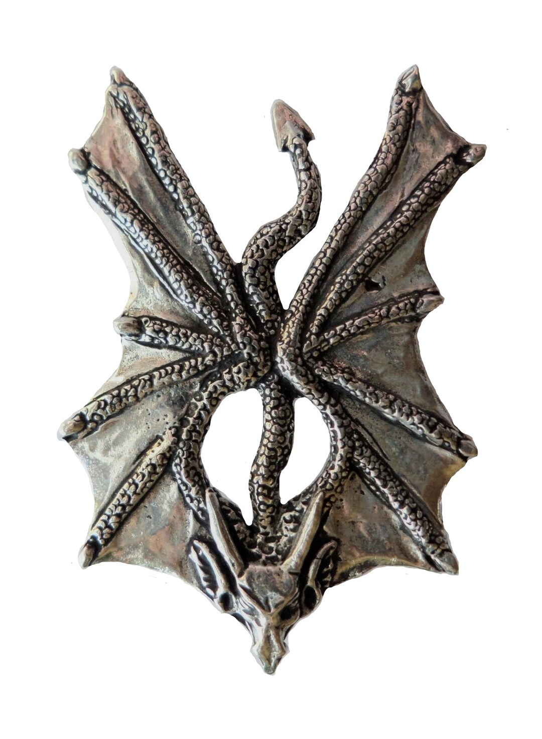 Dragon Swooping From Above Pewter Pin Badge Hand Made in Cornwall - Etsy