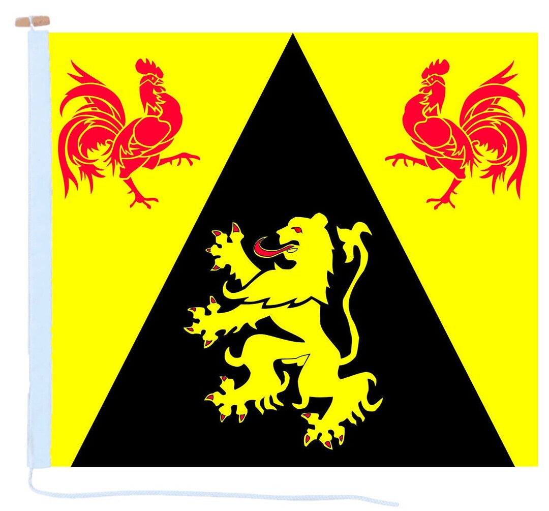 Walloon Brabant Flag With Eyelets or Rope and Toggle - Hand Made in the ...