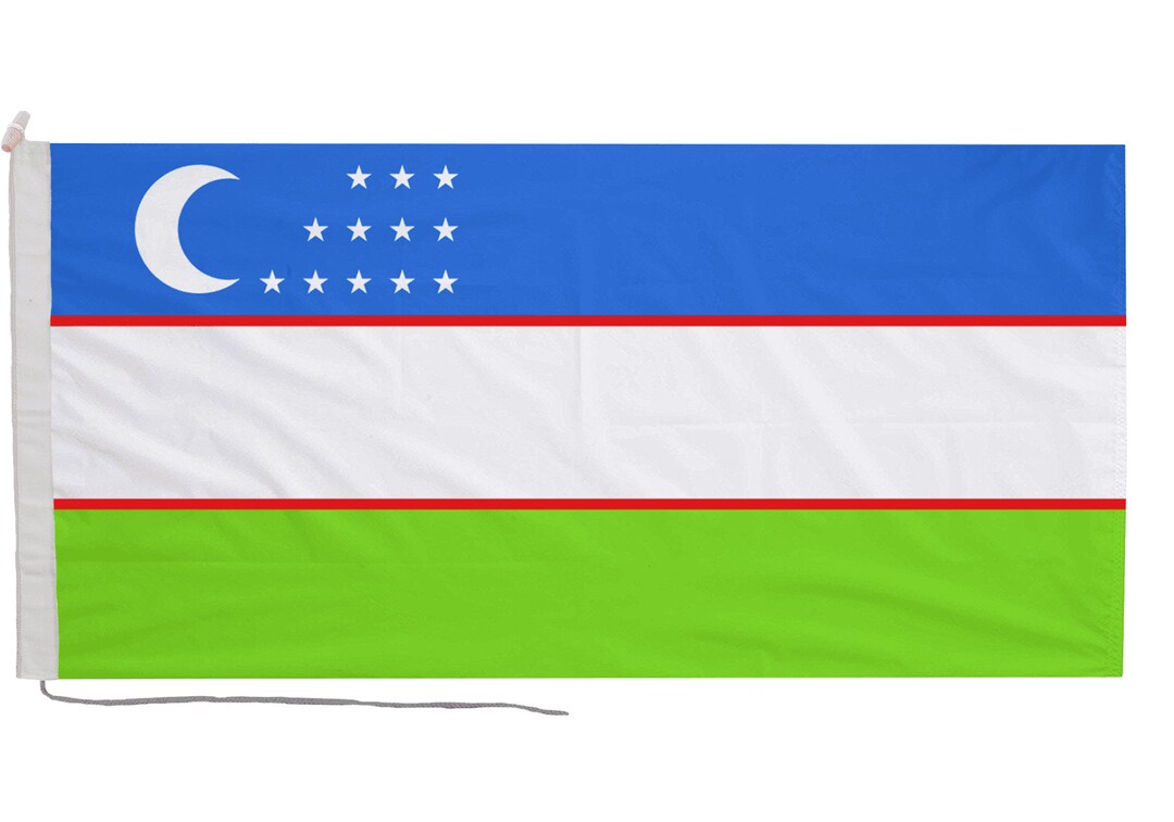 Uzbekistan Flag With Eyelets or Rope and Toggle - Hand Made in the UK ...