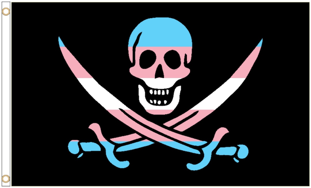 LGBTQ+ Pride Flag - Transgender Pride Pirate 5'x3' - Etsy