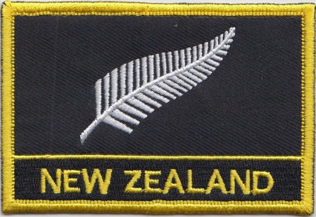 New Zealand Silver Fern Flag Rectangular Embroidered Patch - Etsy