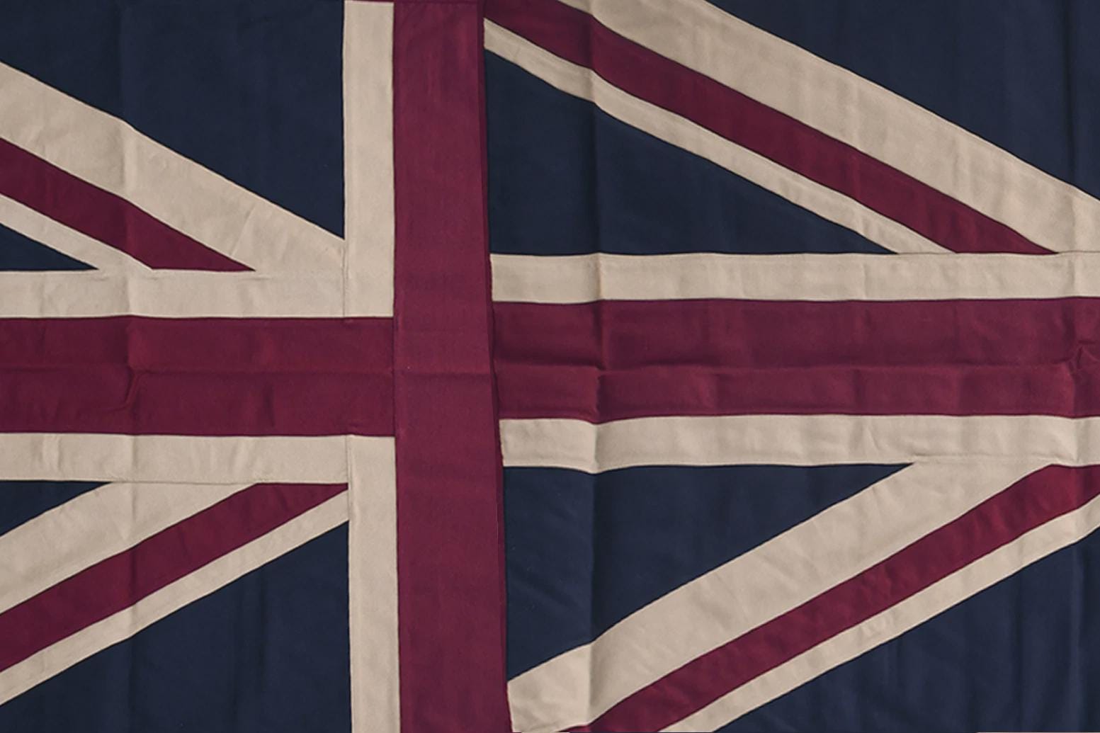 Union Jack Aged & Vintage Look Fully Sewn Cotton Flag - 150cm X 75cm ...