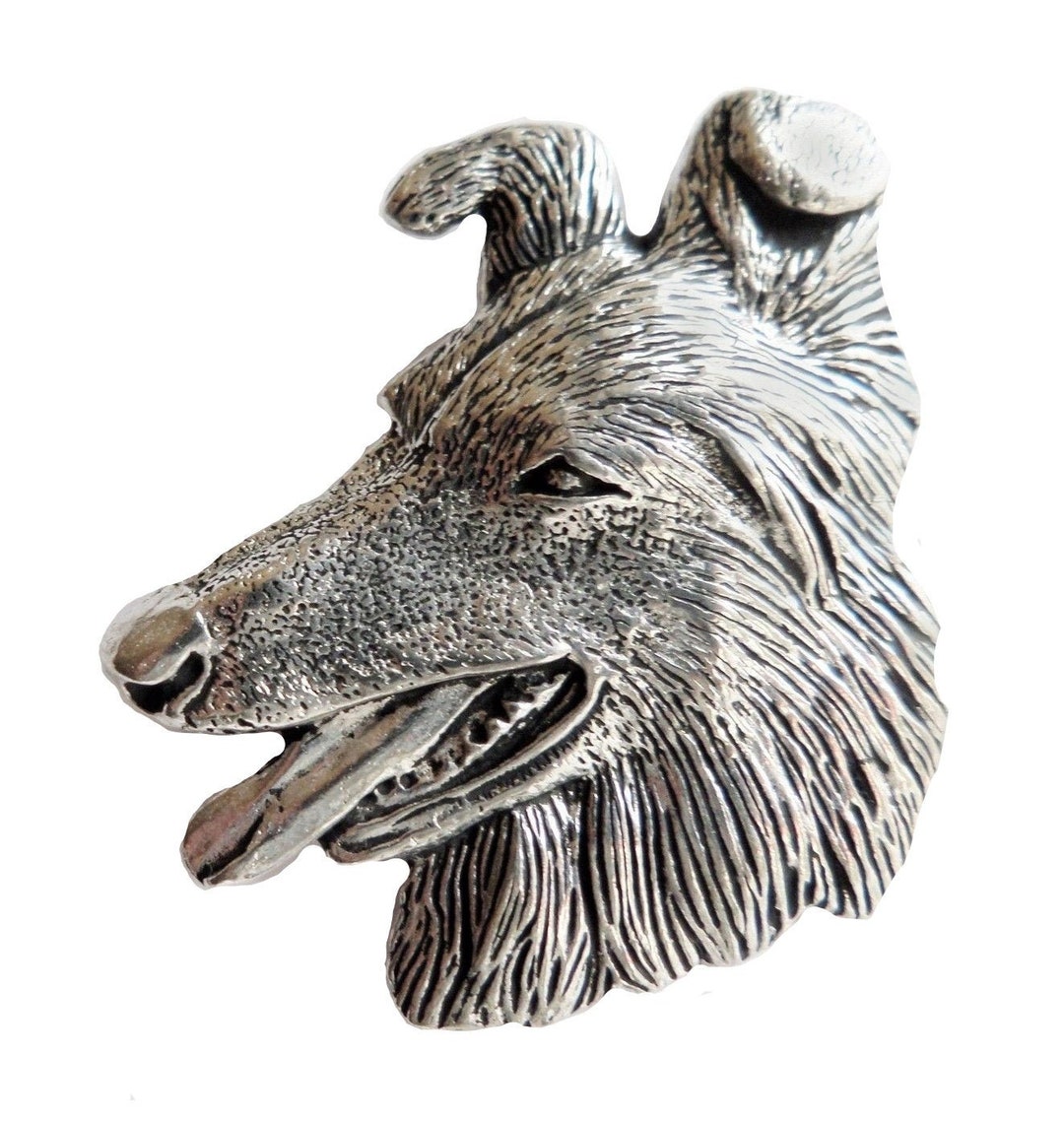 Border Collie Head Head Pewter Pin Badge - Hand Made in Cornwall - Etsy