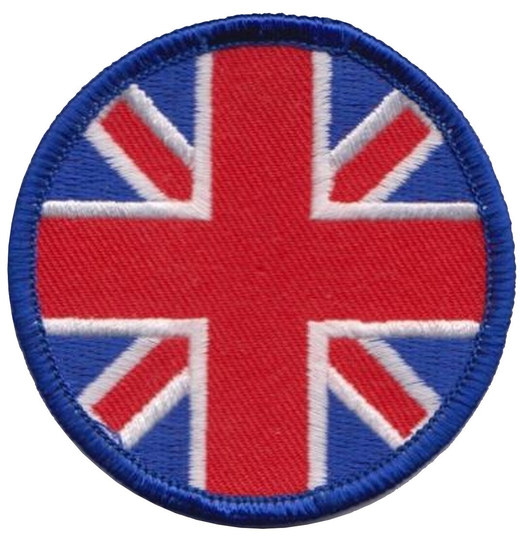 United Kingdom UK Union Jack Flag Round Embroidered Patch - Etsy