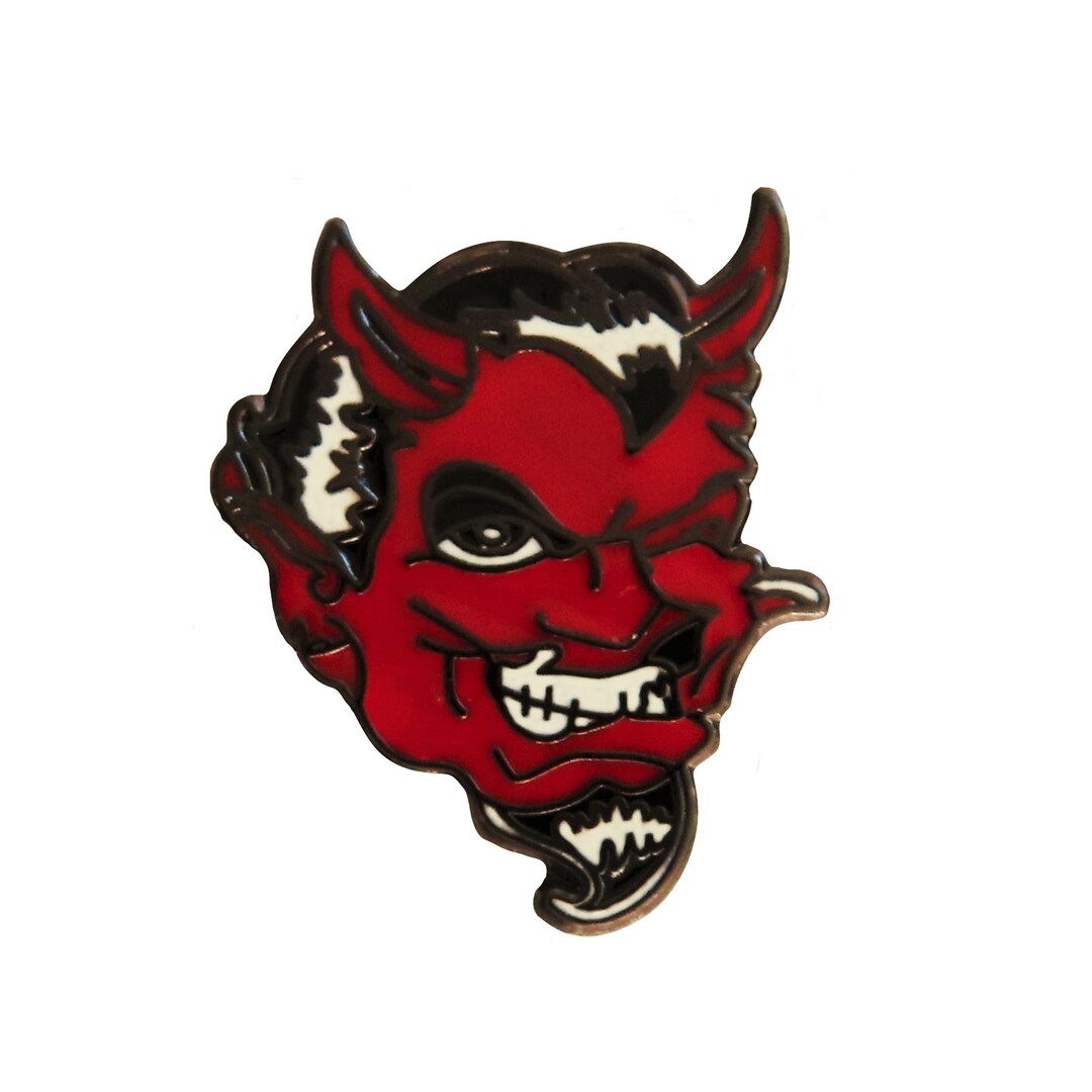 Red Devil Satan Pin Badge - Etsy
