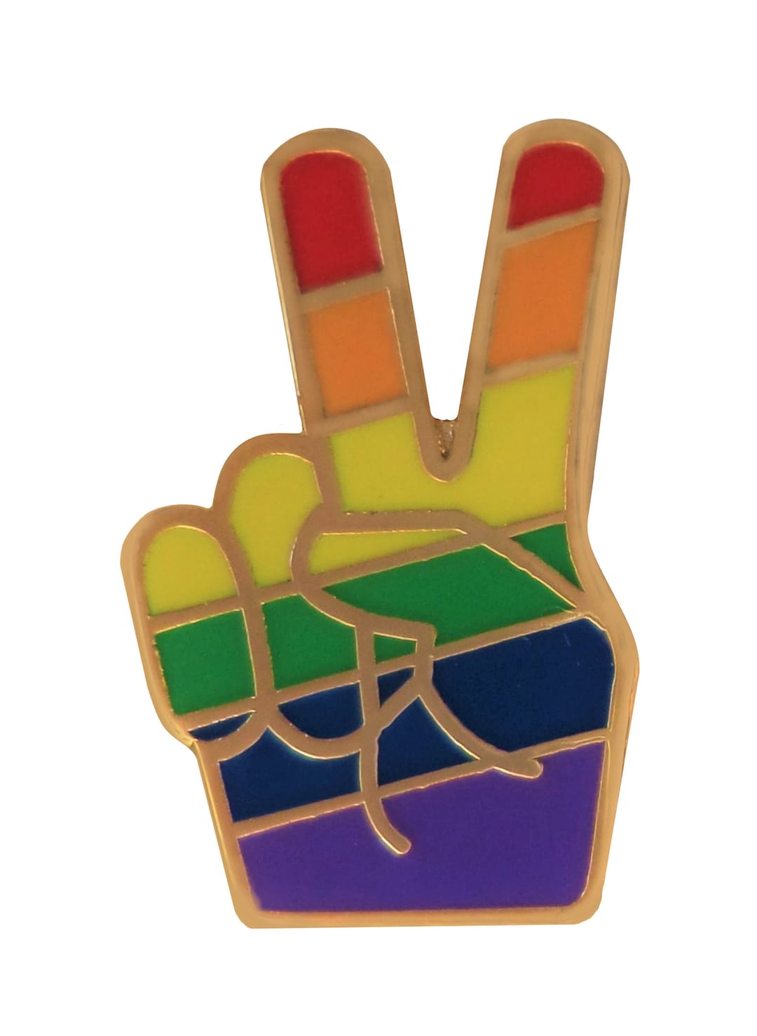 Rainbow LGBTQ Gay Pride Victory V Peace Sign Pin Badge - Etsy.de