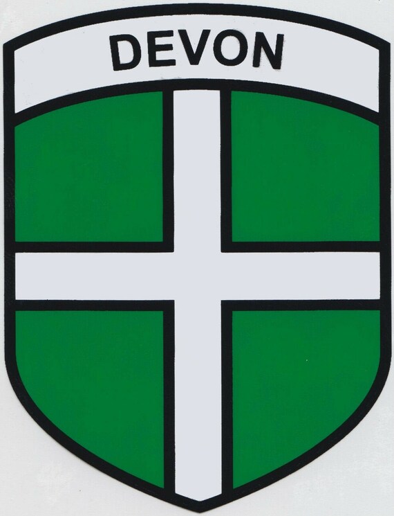Devon County Flag Car Sticker Shield self-cling Made in | Etsy UK
