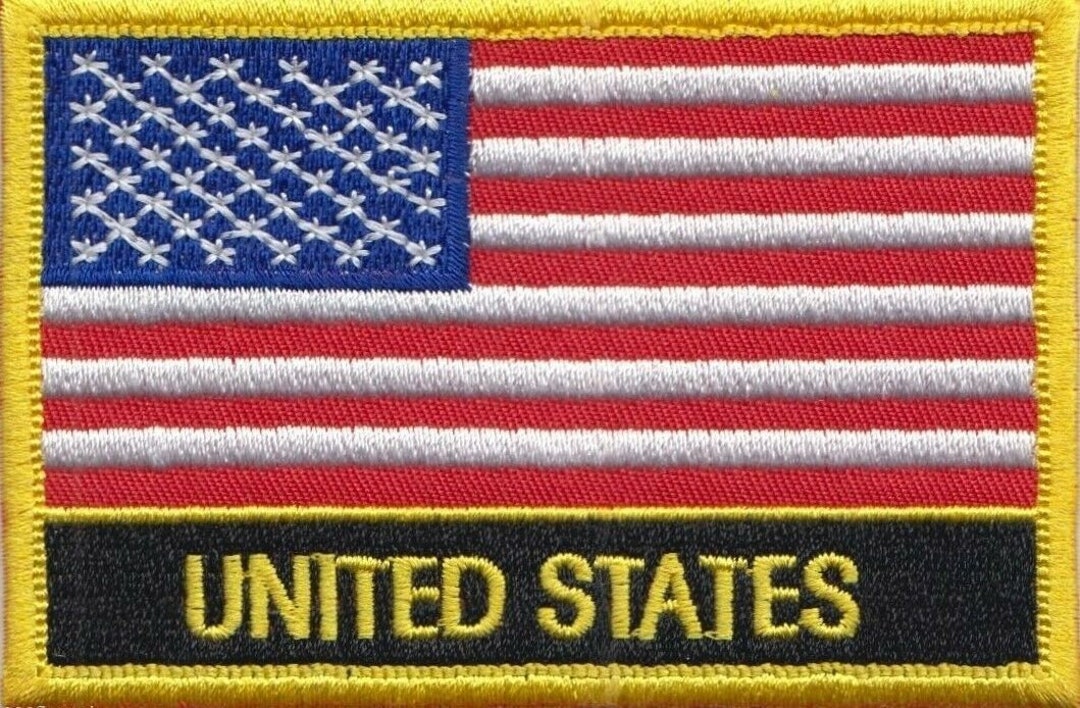 United States of America USA Flag Rectangular Embroidered Patch - Etsy