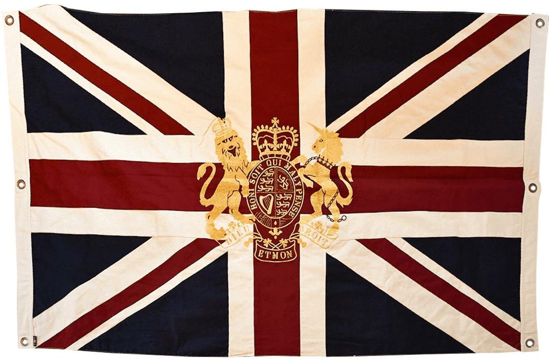 Union Jack Royal Crest Fully Sewn Flag 150cm X 100cm - 6 Eyelets - Etsy