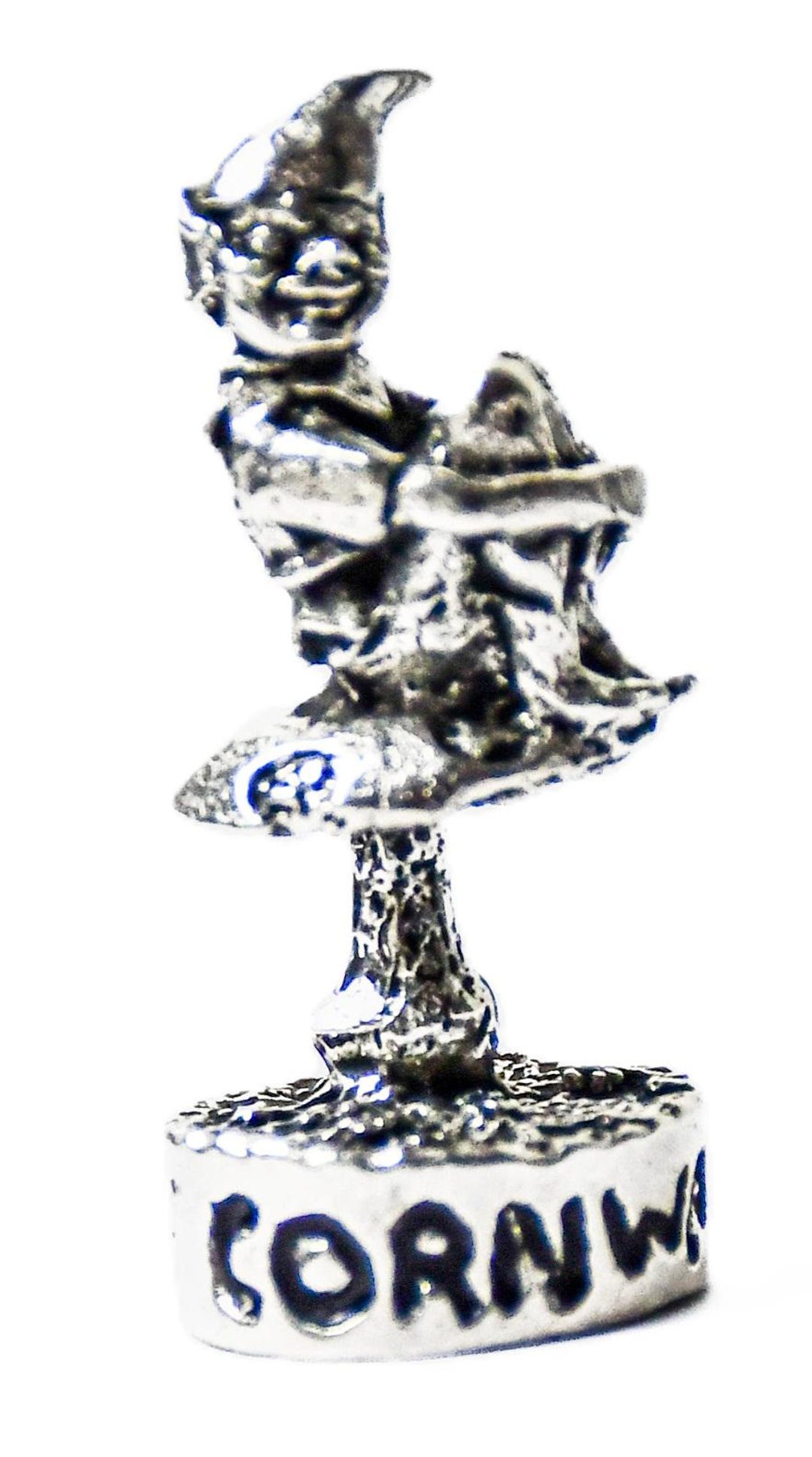 Cornish Piskey Pixie on Toadstool Cornwall Solid Pewter Ornament - Hand ...