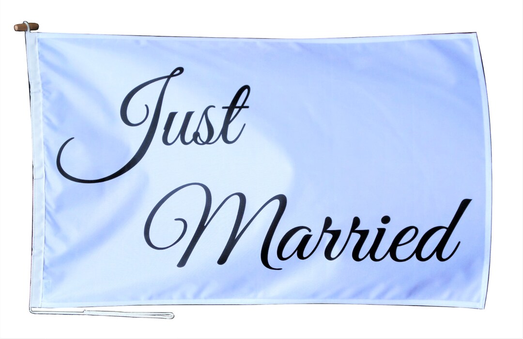 Just Married Wedding Flag - Hand Made in the UK - Various Sizes - Etsy