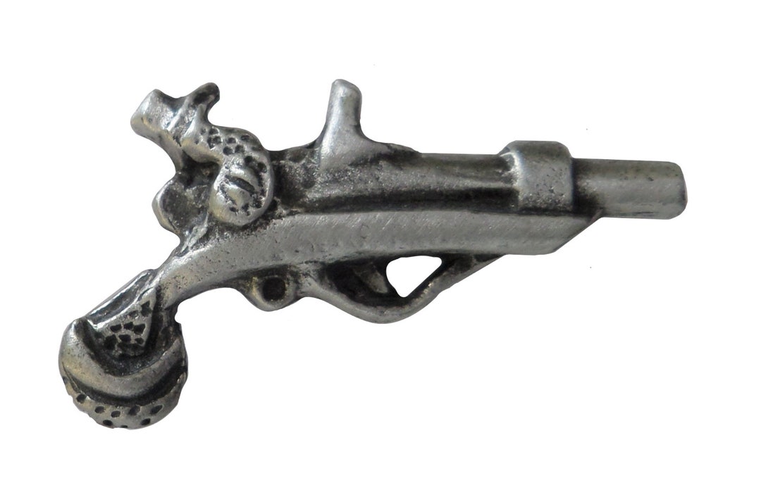 Flintlock Pistol Steampunk Style Pewter Pin Badge - Hand Made in the ...