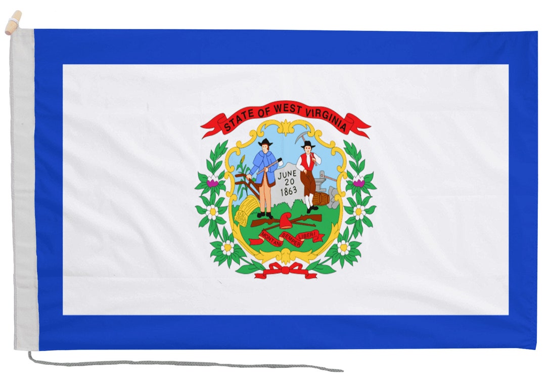 West Virginia Flag With Eyelets or Rope and Toggle - Hand Made in the ...