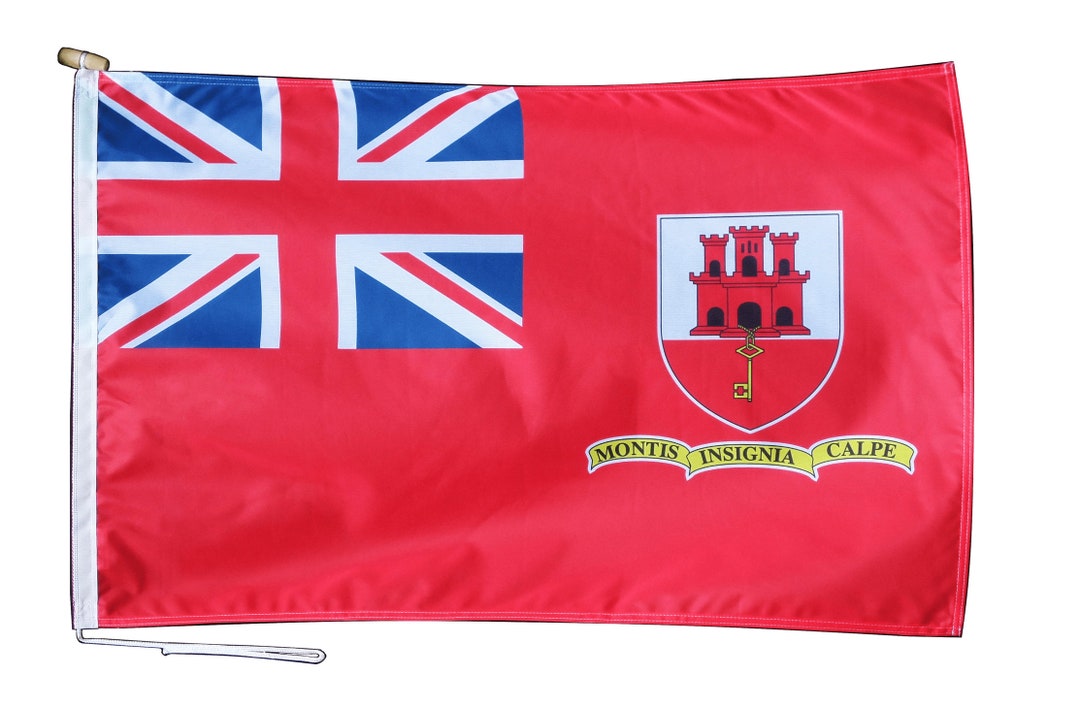 Gibraltar Red Ensign Flag - Hand Made in the UK - Various Sizes - Etsy