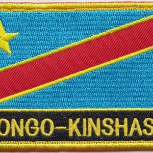Congo Kinshasa Flag Rectangular Embroidered Patch - Etsy