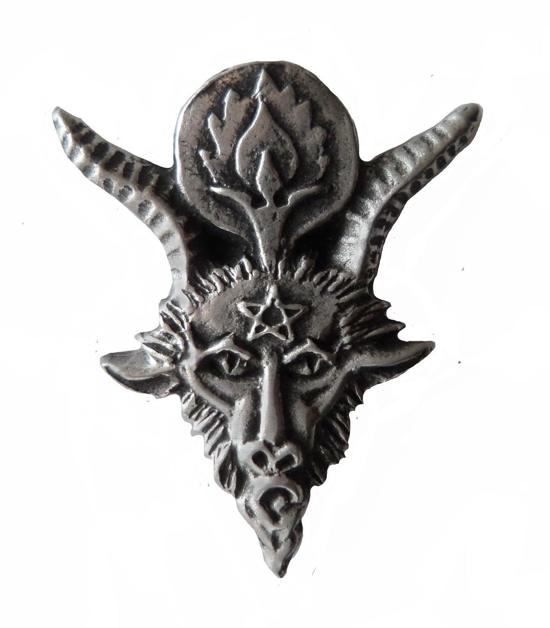 Baphomet Satan Head Pewter Pin Badge - Hand Made in the United Kingdom ...
