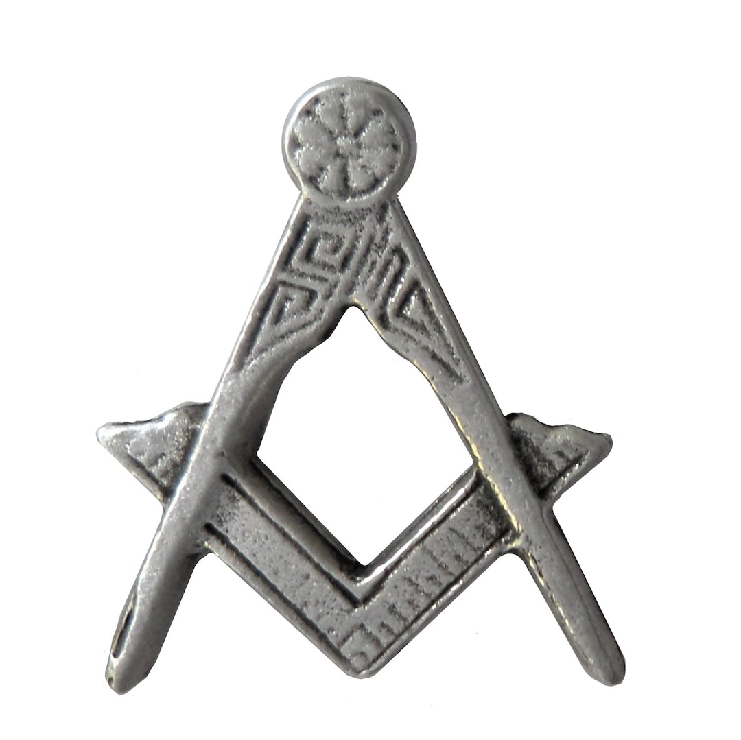 Square and Compasses Masonic Freemason Pewter Pin Badge - Hand Made in ...