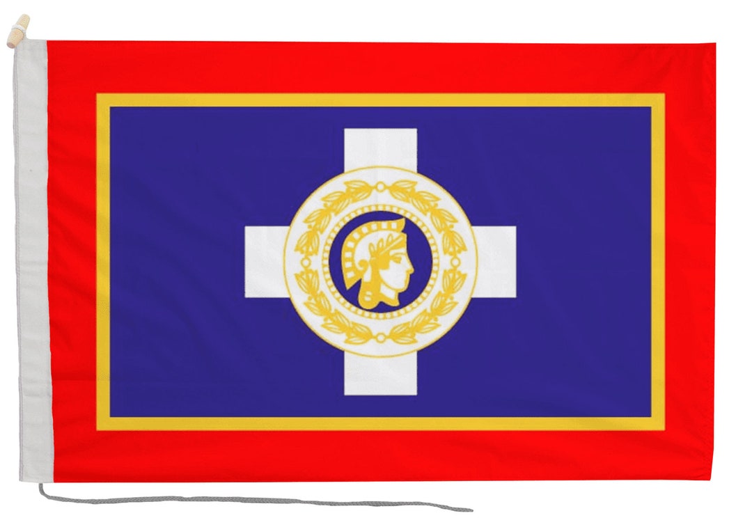 Athens Flag With Eyelets or Rope and Toggle - Hand Made in the UK - Etsy