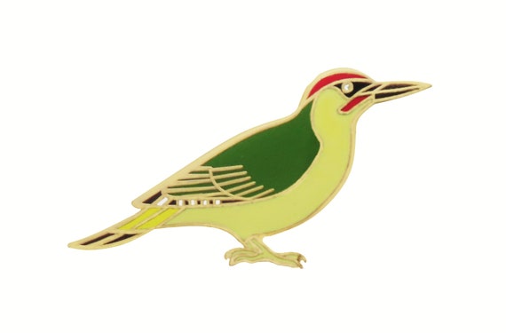 Green Woodpecker Pin Badge - Etsy UK