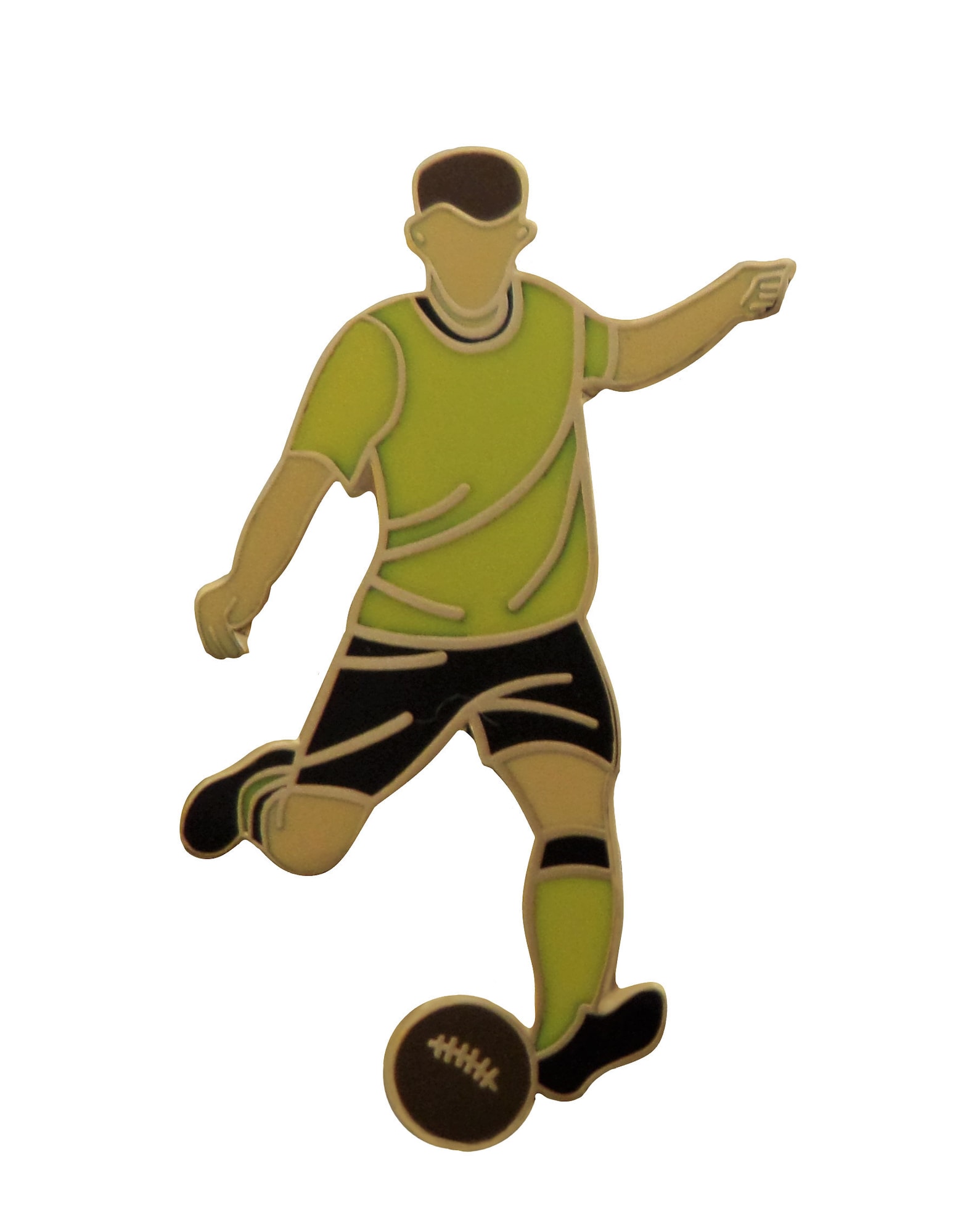 Football Soccer Player Pin Badge Yellow & Black - Etsy UK