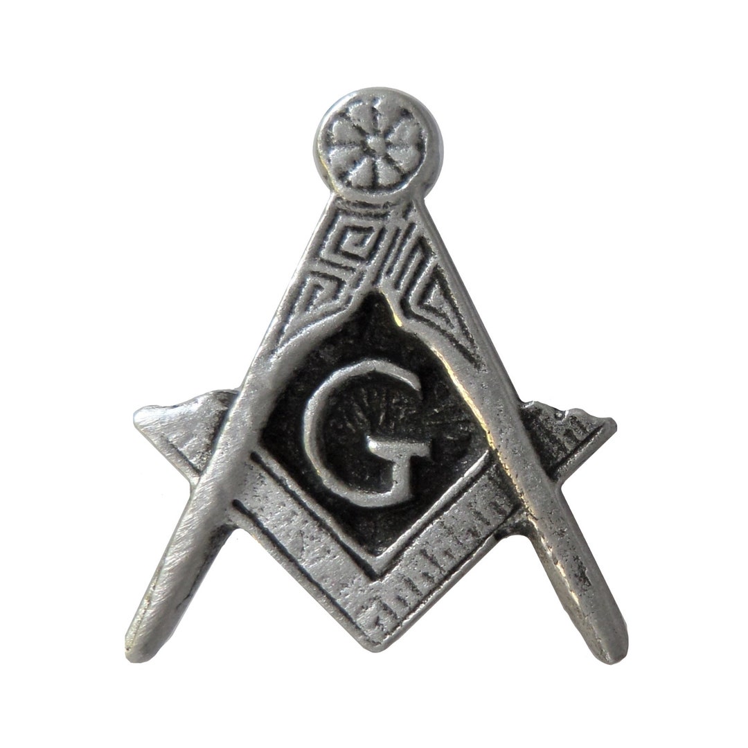 Square and Compasses Masonic G Freemason Pewter Pin Badge - Hand Made ...
