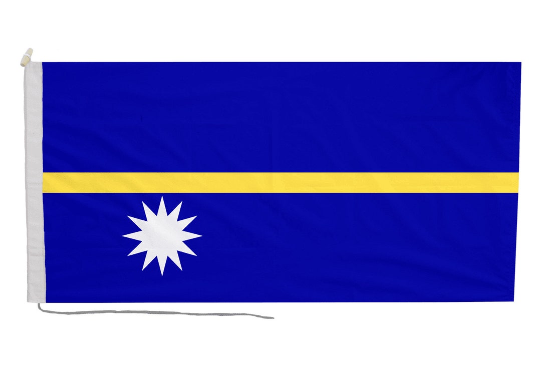 Nauru Flag With Eyelets or Rope and Toggle - Hand Made in the UK - Etsy