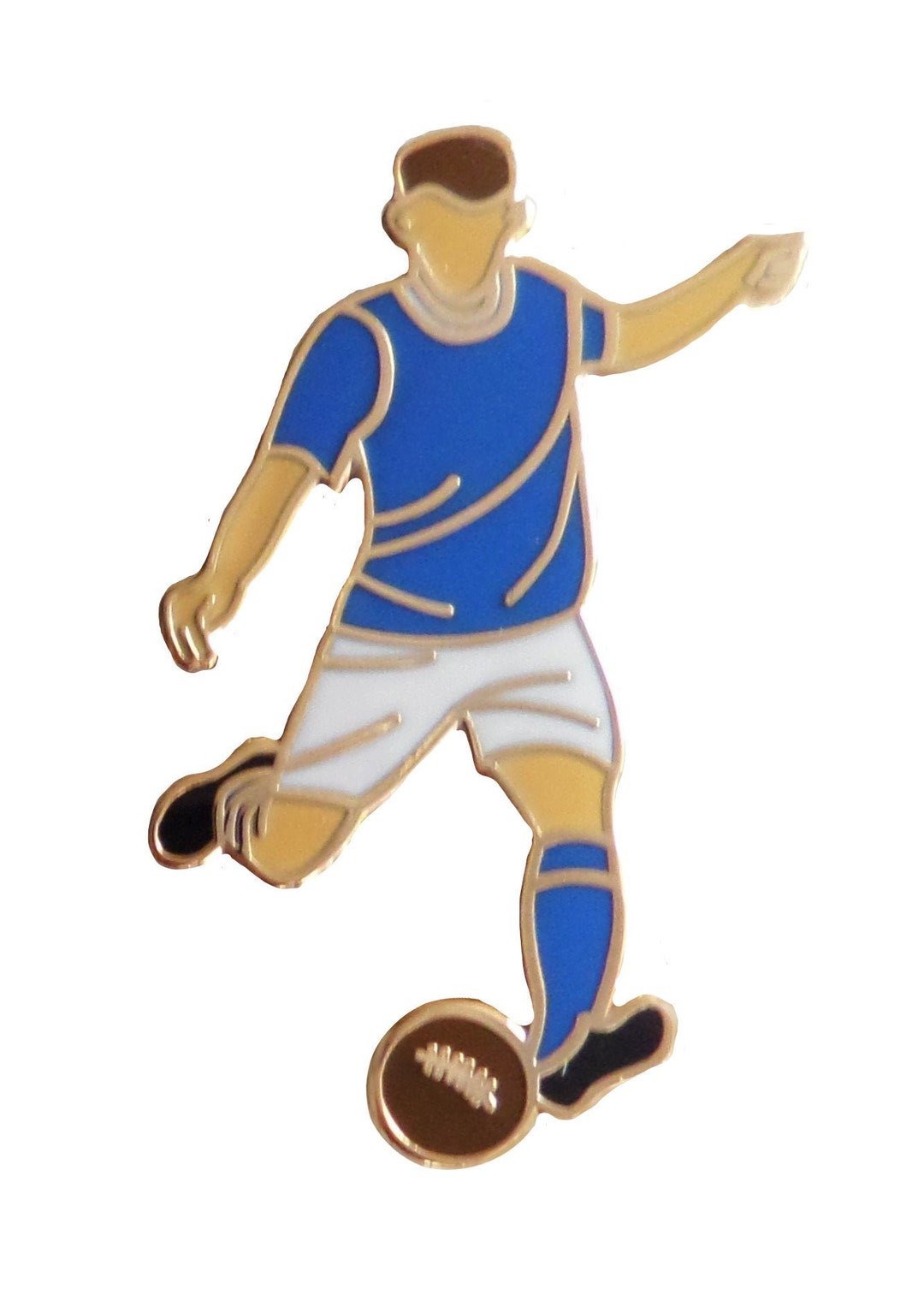 Football Soccer Player Pin Badge Royal Blue & White - Etsy.de