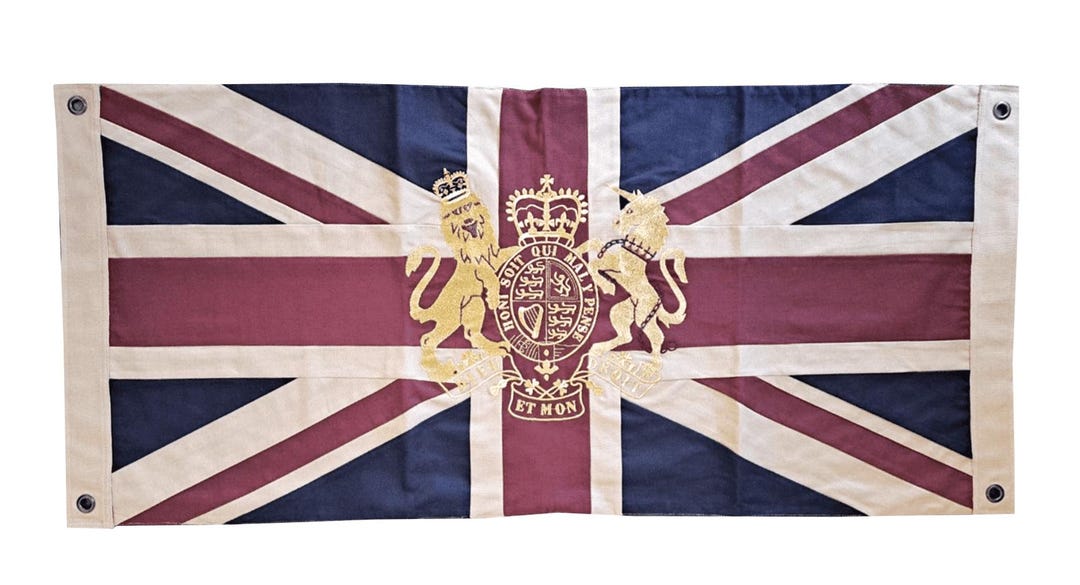 Union Jack Royal Crest Fully Sewn Flag - 100cm X 50cm - 4 Eyelets - Etsy