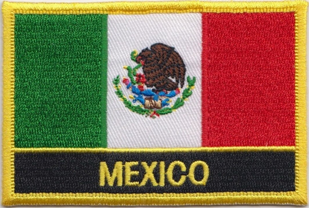 Mexico Flag Rectangular Embroidered Patch - Etsy