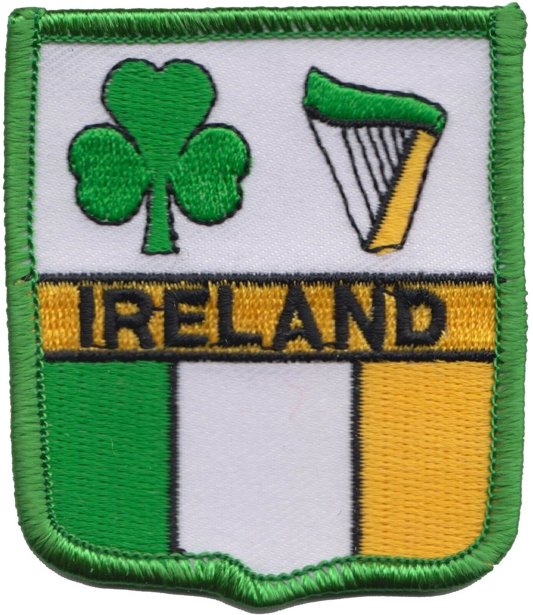 Ireland Shamrock and Harp Shield Embroidered Patch - Etsy