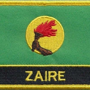 Zaire 1971 - 1997 Flag Rectangular Embroidered Patch - Etsy