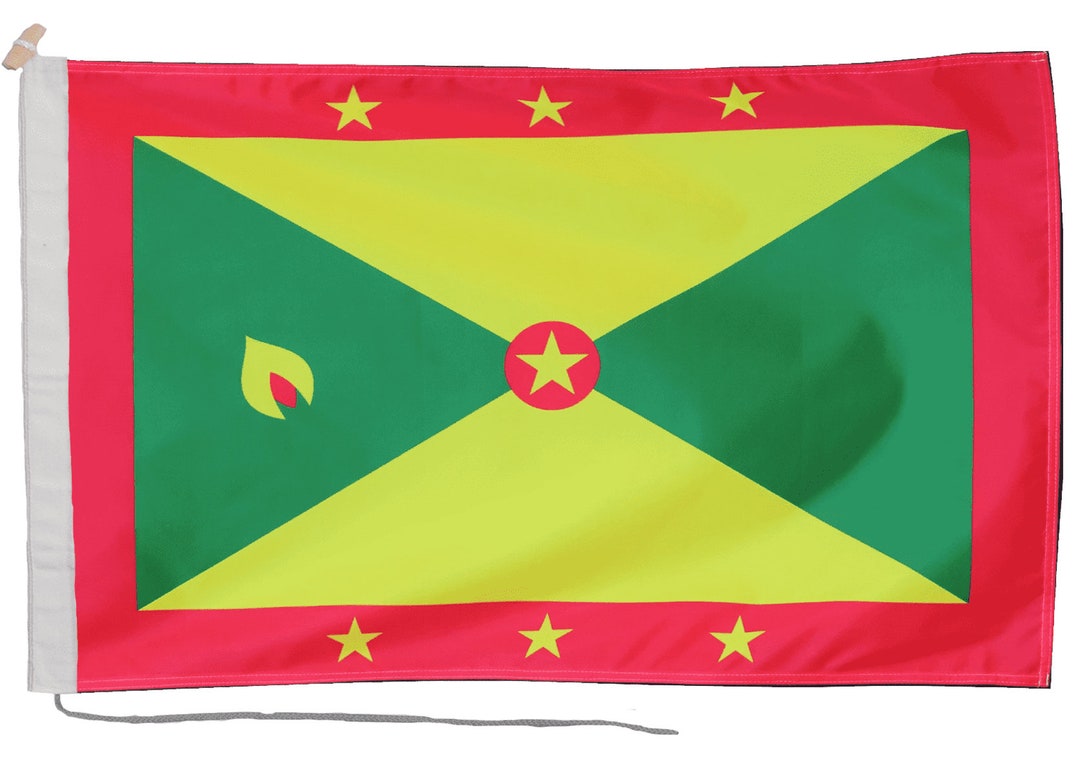 Grenada Flag With Eyelets or Rope and Toggle - Hand Made in the UK - Etsy