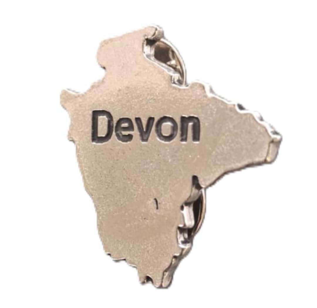 Devon County Map Pewter Pin Badge - Hand Made in Cornwall - Etsy UK