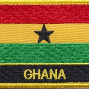 Ghana Flag Rectangular Embroidered Patch - Etsy