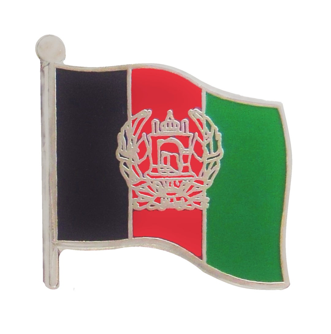 Afghanistan Wavy Flag Pin Badge - Etsy