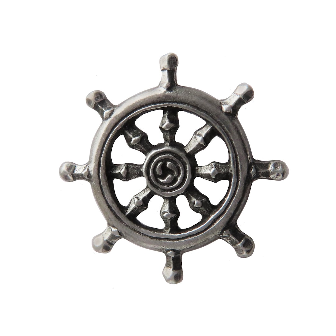 Wheel of Dharma Dharmachakra Buddhism Pewter Pin Badge - Hand Made in ...