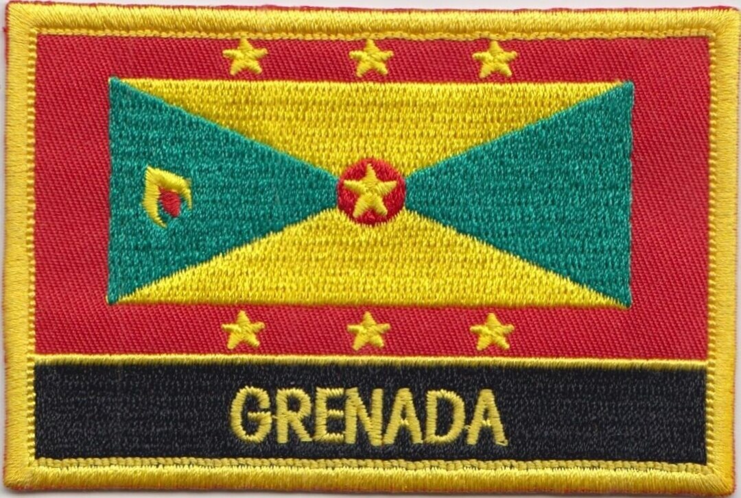 Grenada Flag Rectangular Embroidered Patch - Etsy