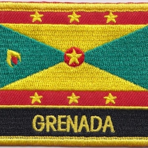 Grenada Flag Rectangular Embroidered Patch - Etsy