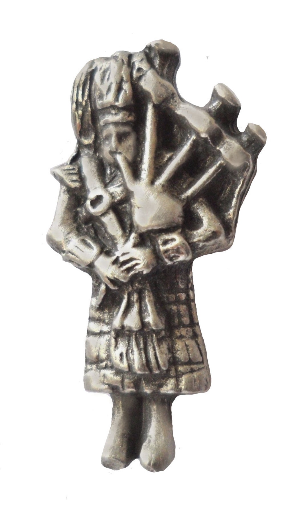 Scottish Piper Bagpipes Player Small Pewter Pin Badge - Hand Made in ...
