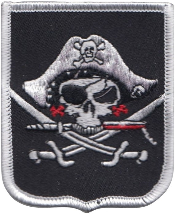 Pirate Skull & Crossbones Crossed Sabres Embroidered Patch - Etsy