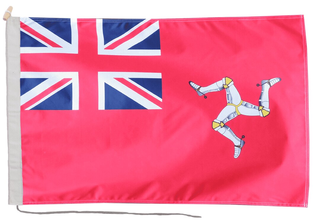 Isle of Man Civil Ensign Flag With Eyelets or Rope and Toggle - Hand ...