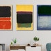 Set of Three Mark Rothko Boho Canvas Art, Abstract Minimalism Painting ...