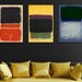 Set of Three Mark Rothko Boho Canvas Art, Abstract Minimalism Painting ...