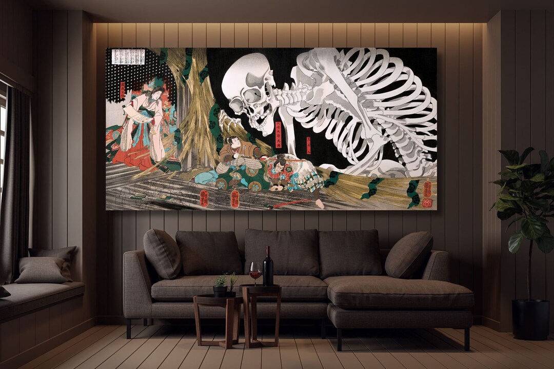 Mitsukuni Defying the Skeleton Specter (1910) by Utagawa Kuniyoshi ...
