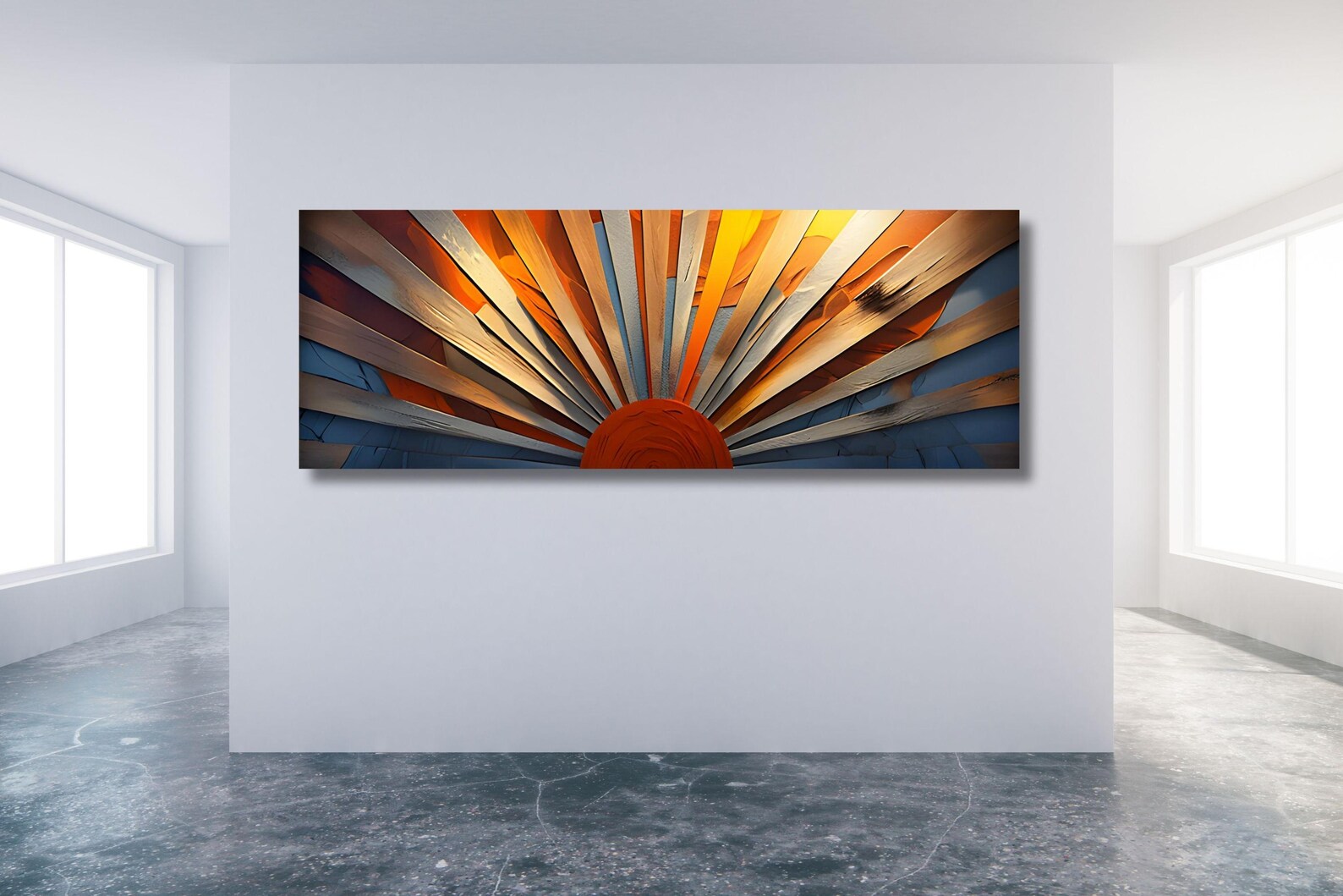 Panoramic Sunrise Wood Wall Art Above Bed Decor Canvas Wooden Long ...