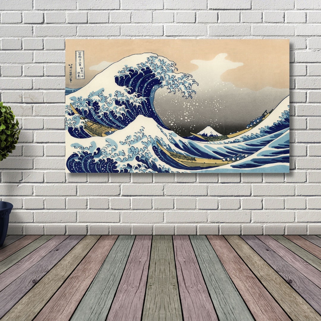 LEINWAND WALL DESIGN Unter der Welle aus Kanagawa Leinwand Druck Große Welle Kanagawa Museum ...